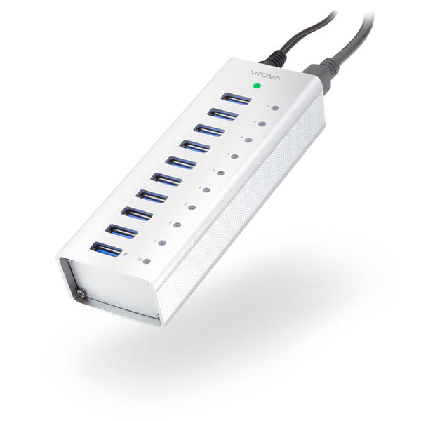 Buy 10 Port USB Hub with Charging - Aluminium Unibody with Power ...